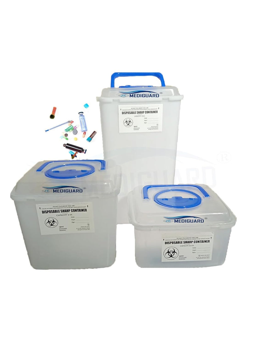 MEDIGUARD Medical Lab Sharps Containers Bio-hazard (1.5 | 3.5 | 6 Lite ...