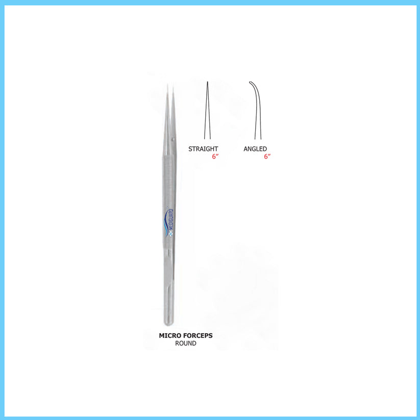MEDIGUARD MICRO FORCEPS ROUND STRAIGHT 6 INCH ANGLED 6 INCH – JE MEDIGUARD