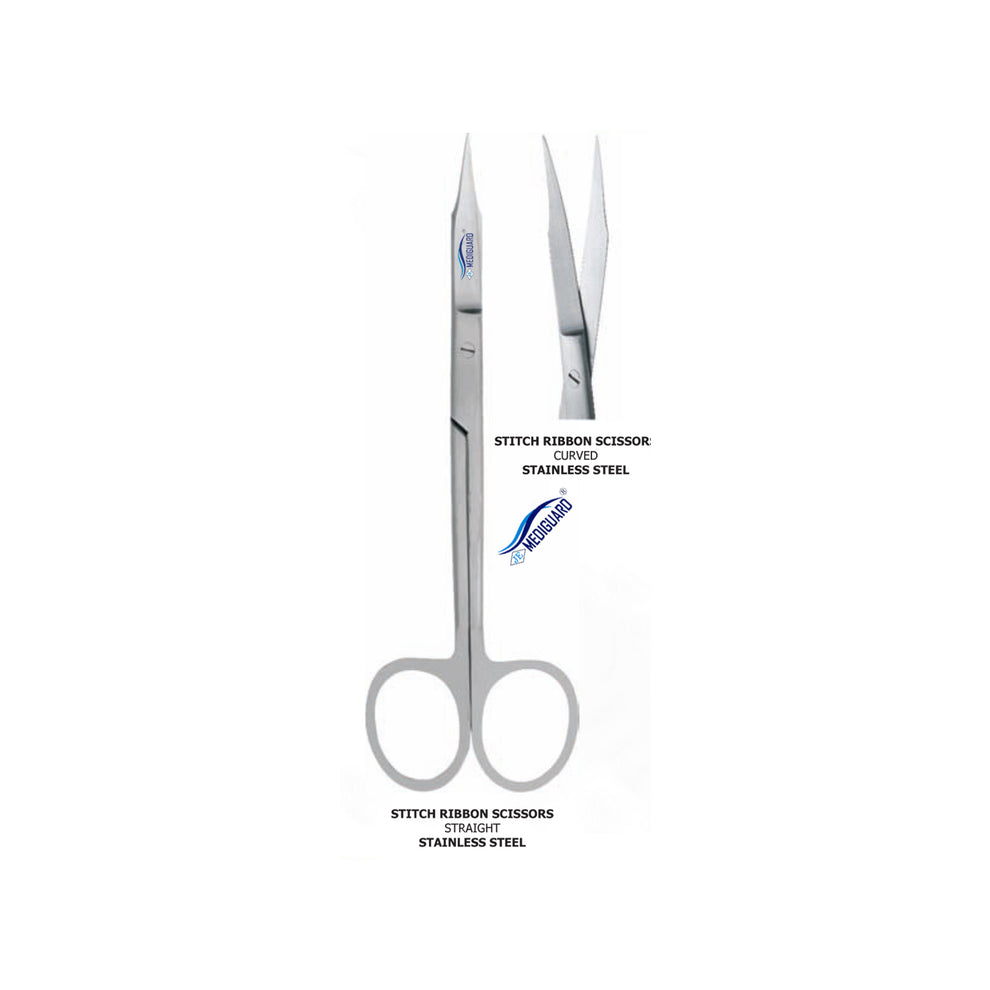 MEDIGUARD STITCH RIBBON SCISSORS CURVED (TENOTOMY SCISSORS) – JE MEDIGUARD
